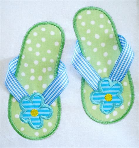 Flip Flops Machine Embroidery Design Applique Three Sizes Etsy