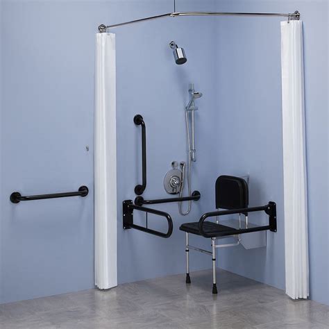 Commercial Doc M Dda Shower Pack With Concealed Shower Valves Matt Black