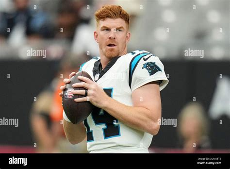 Carolina Panthers Quarterback Andy Dalton 14 Warms Up Prior To An Nfl