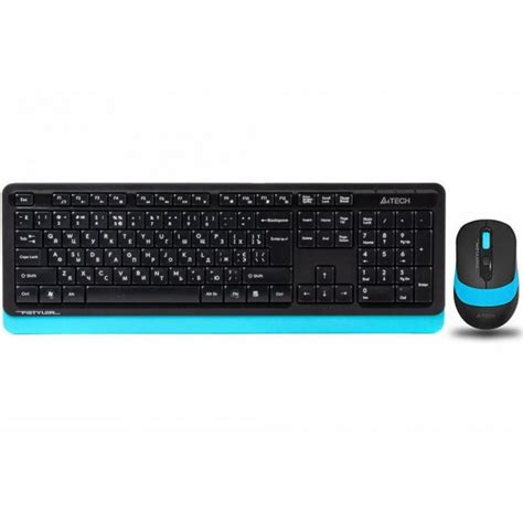 ᐉ Клавиатура с мышкой A4tech Fstyler Fg1010 Black Blue 94534