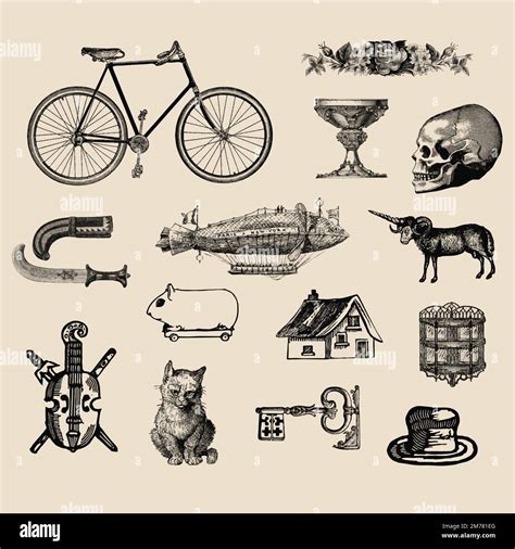Vintage Victorian Style Engraving Vector Set Stock Vector Image And Art