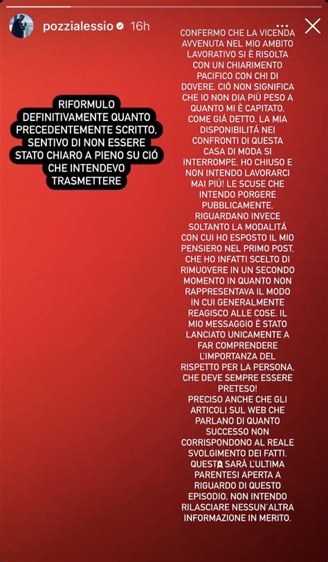 Alessio Pozzi Ho Chiuso E Non Intendo Lavorarci Più Il Modello Si Sfoga