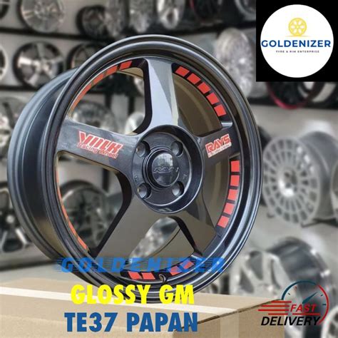 Te37 Papan New Sport Rim 🛞 Kereta 15 16 Myvi Bezza Vios Wira Persona Saga Vios 15inch 16inch