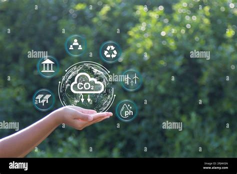 Co2 Carbon Dioxide Emission Reduction Concept Sustainable Environmental Development Stock