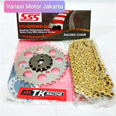 Jual Gear Set TK Racing Rante SSS Rx King Jupiter Mx 428 HSBT Gold Di