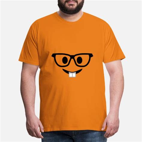 Nerd Glasses Buck Teeth Funny Naughty Face Mens Premium T Shirt
