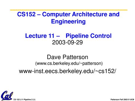 ppt cs152 computer architecture and engineering lecture 11