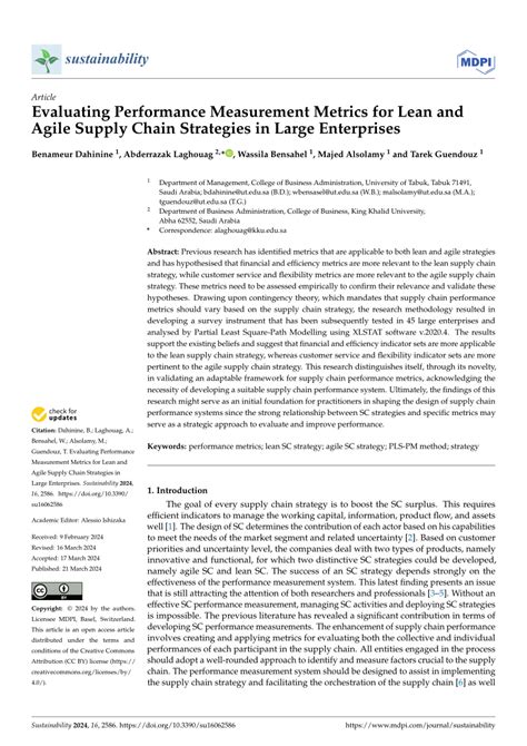 Pdf Evaluating Performance Measurement Metrics For Lean And Agile