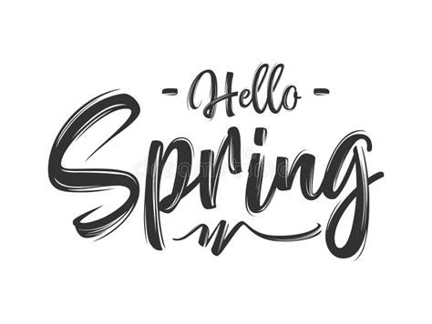 Hello Spring Hand Lettering Stock Vector Illustration Of Inspiration