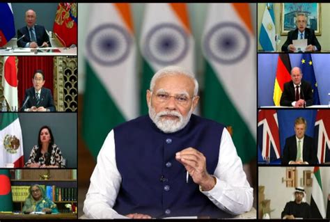 Pm Modi Addresses G20 Virtual Summit Says Israel Hamas Conflict Must