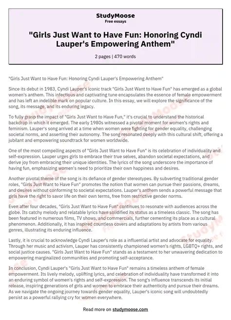 Girls Just Want To Have Fun Honoring Cyndi Laupers Empowering Anthem