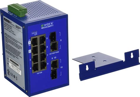 Industrial Ethernet Switch Pkg Includes Din Rail Mount Wall Mount Bracket Pw