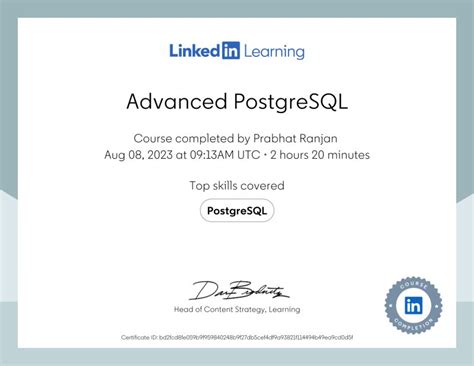 Prabhat Ranjan On Linkedin Certificate Of Completion