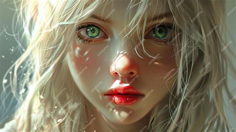 Cute Anime Girl With Blonde Hair And Blue Eyes Is Staring At The Camera