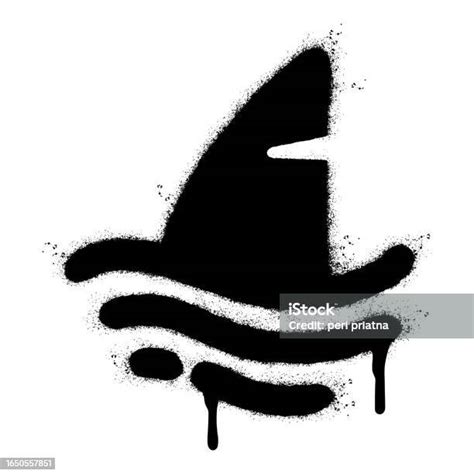 스프레이 페인티드 그래피티 상어 아이콘 단어 스프레이 흰색 배경으로 격리 그래피티 상어 아이콘은 흰색 위에 검은색으로 스프레이를 뿌립니다 0명에 대한 스톡 벡터 아트 및