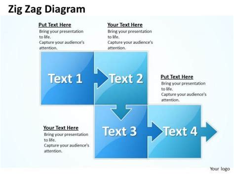Strategic Management Zig Zag 4 Stages Marketing Diagram