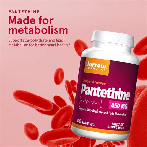 Jarrow Formulas Pantethine 450 mg 60 cápsulas blandas Apoya la