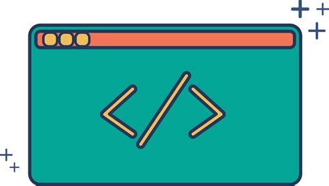 Programming Icon Illustration Glyph Style Design With Color And Plus