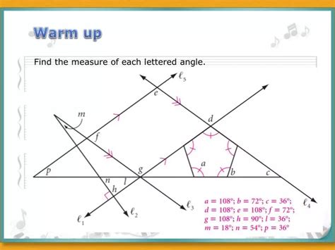 Ppt Find The Measure Of Each Lettered Angle Powerpoint Presentation