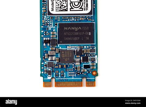 A Nanya Technology Sdram Memory Chip On A M2 Ssd Isolated On A White Background Nanya