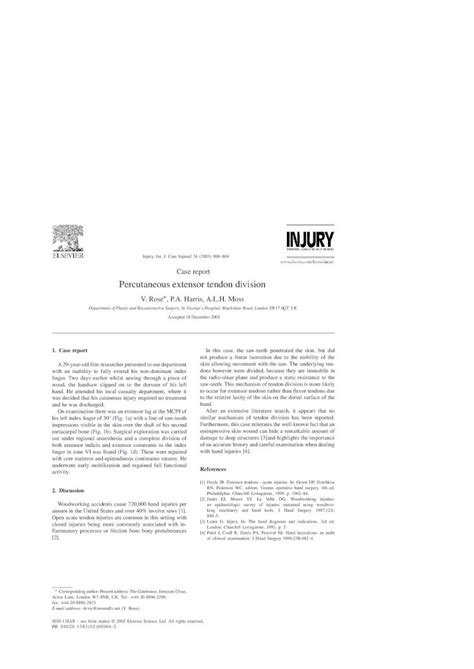 Pdf Percutaneous Extensor Tendon Division Dokumen Tips