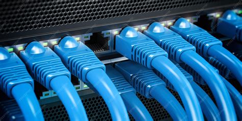 Premium Photo Network Lan Internet Cables Connected In Network Switches Server In Data Center