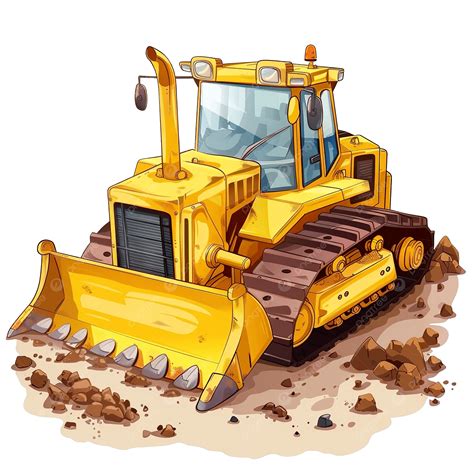 Bulldozer Construction Heavy Machine Industry Cartoon Bulldozer Scoop