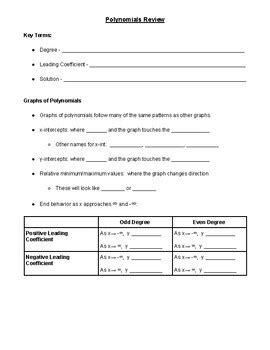NC Math Polynomials EOC Review By PiEternal Math TPT