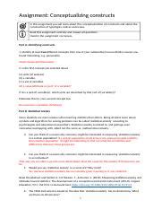 Unit 5 - Assignment.docx - Assignment: Conceptualizing constructs In ...