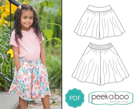 Girls Culottes Pdf Sewing Pattern Etsy