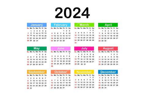 Modelo De Design Com Calendário 2024 Layout De Calendário Ilustração