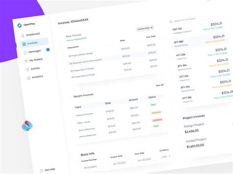 Invoice Web Page Design UI4Free