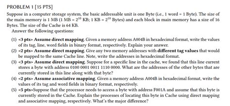 Solved PROBLEM PTS Suppose In A Computer Storage Chegg