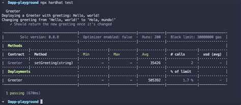 Gas Report Not Shown Per Unit Tests