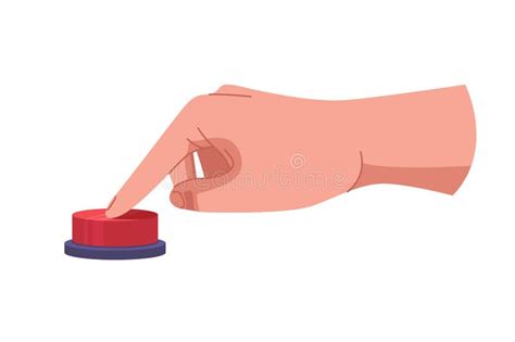 Hand Pushing And Pressing Button Stock Illustration Illustration Of