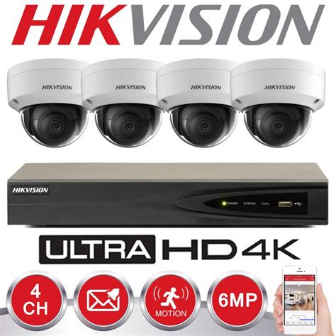 HIKVISION MP IP POE SYSTEM K UHD CH CHANNEL NVR CCTV DOME VANDAL PROOF OUTDOOR CAMERA HOME UK