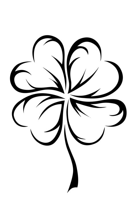 Four Leaf Clover Line Drawing
