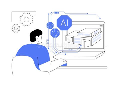 Ai Powered 3d Modeling Abstract Concept Vector Illustration Stock Vector Illustration Of