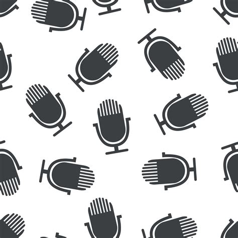 Microphone Seamless Pattern Business Concept Microphone Pictogram Vector Illustration On White