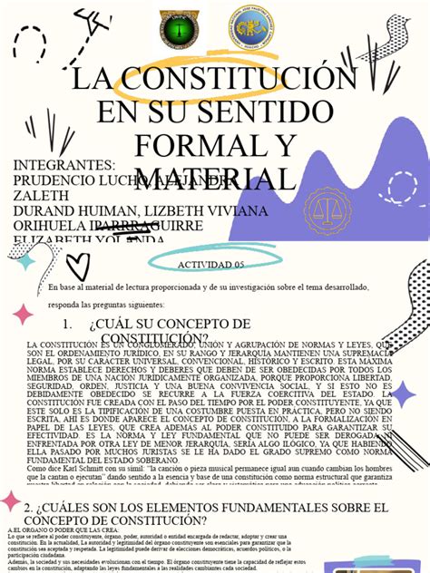 La Constitución En Su Sentido Formal Y Material Pdf Constitución