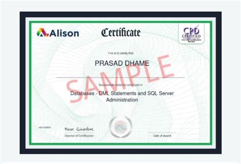 prasad dhame on linkedin alison sql database sql cpd
