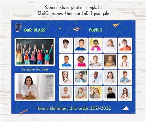 Instant Download Template School Class Photo School Photo Etsy