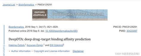 2018 Bioinformatics Deepdta Deep Drug Target Binding Affinity