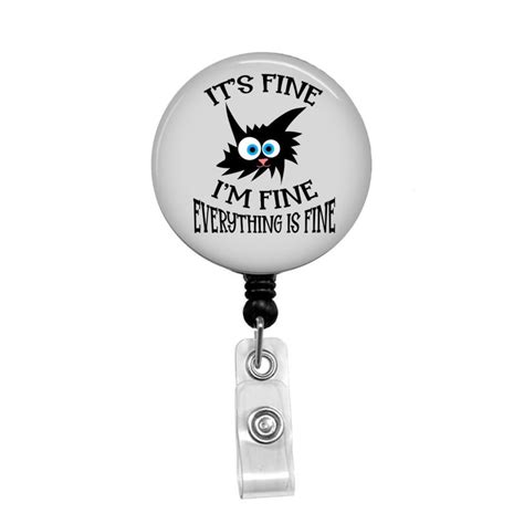 Its Fine Im Fine Everythings Fine Badge Reel Medical Worker Badge Reel Nurse Badge Reel