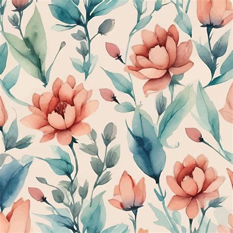 Un Papel Tapiz Floral Con Flores Y Hojas Rosas Vector Premium
