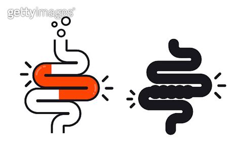 Colitis Gut Constipation Icon Abdominal Bloating Vector Stomach