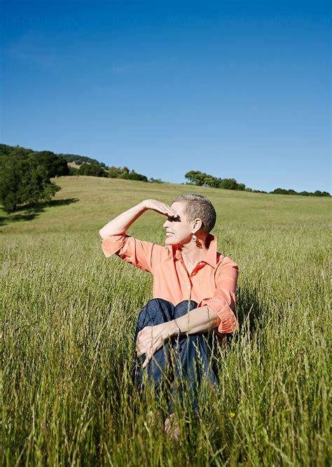 Mature Woman Relaxing In Nature By Stocksy Contributor Trinette Reed