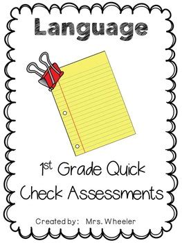 First Grade Language Exit Slips By Mrs Wheeler TPT