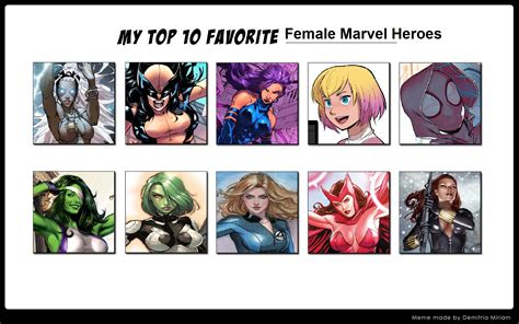 My Top 10 Favorite Female Marvel Heroes By Jokussj On Deviantart
