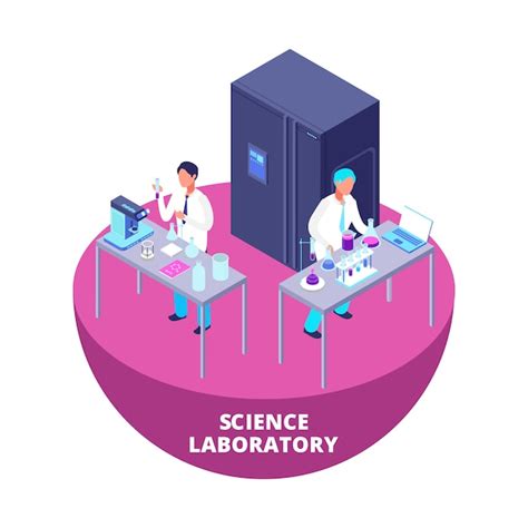 Laboratorio de ciencias laboratorio de investigación isométrica 3d con